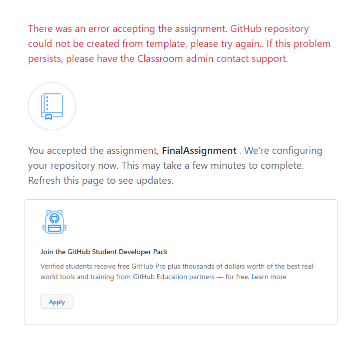 Issues with Accepting Assignments.... · community · Discussion #51116 · GitHub