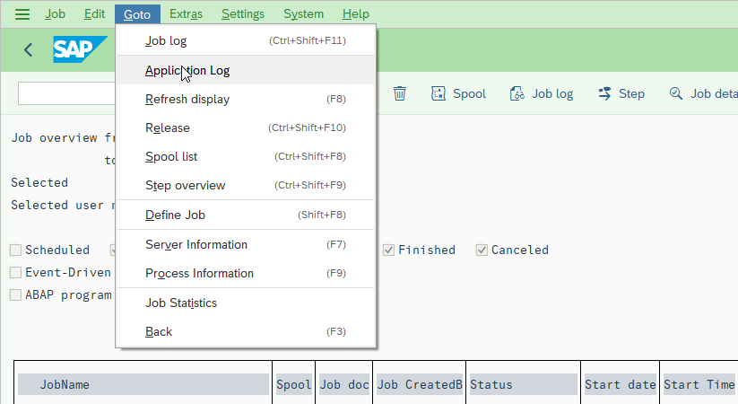 Navigation To The Application Log Is Not Working For Background Jobs · Issue 143 · Abap Logger 0766