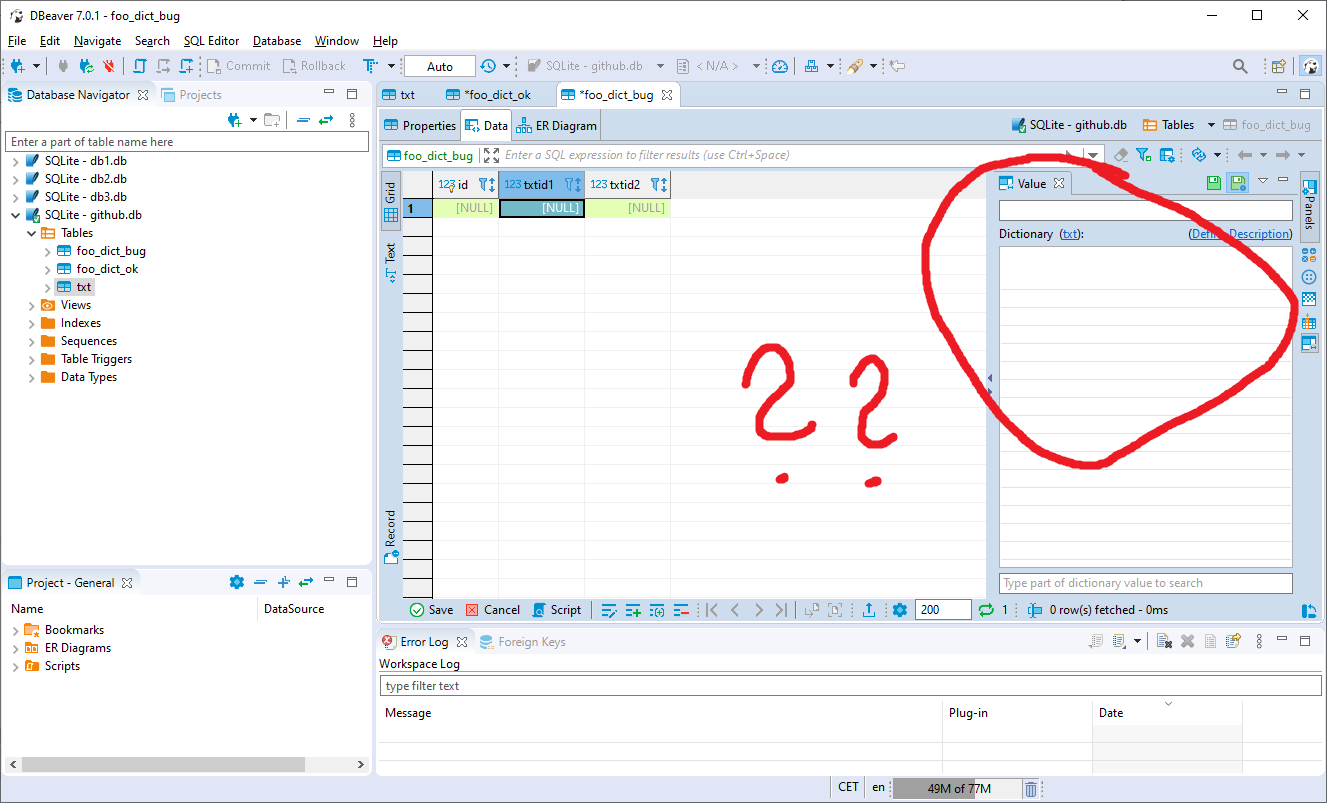 SQLite: Dictionary not working · Issue #8286 · dbeaver/dbeaver · GitHub