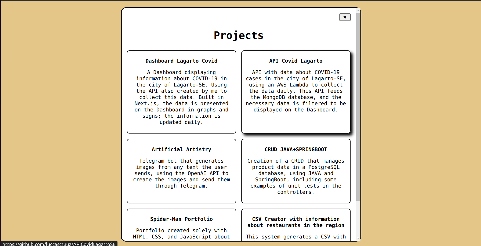 GitHub - luccascruuz/luccas-porfolio: Portfolio with information about me.