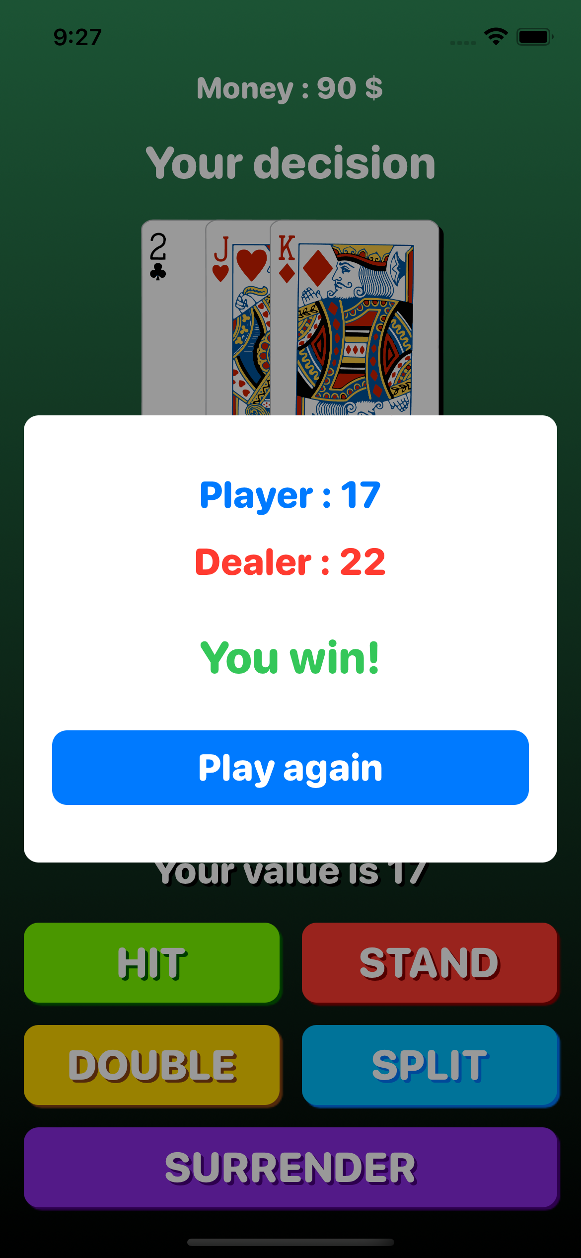 GitHub - nokuni/Blackjack: A simple Blackjack game