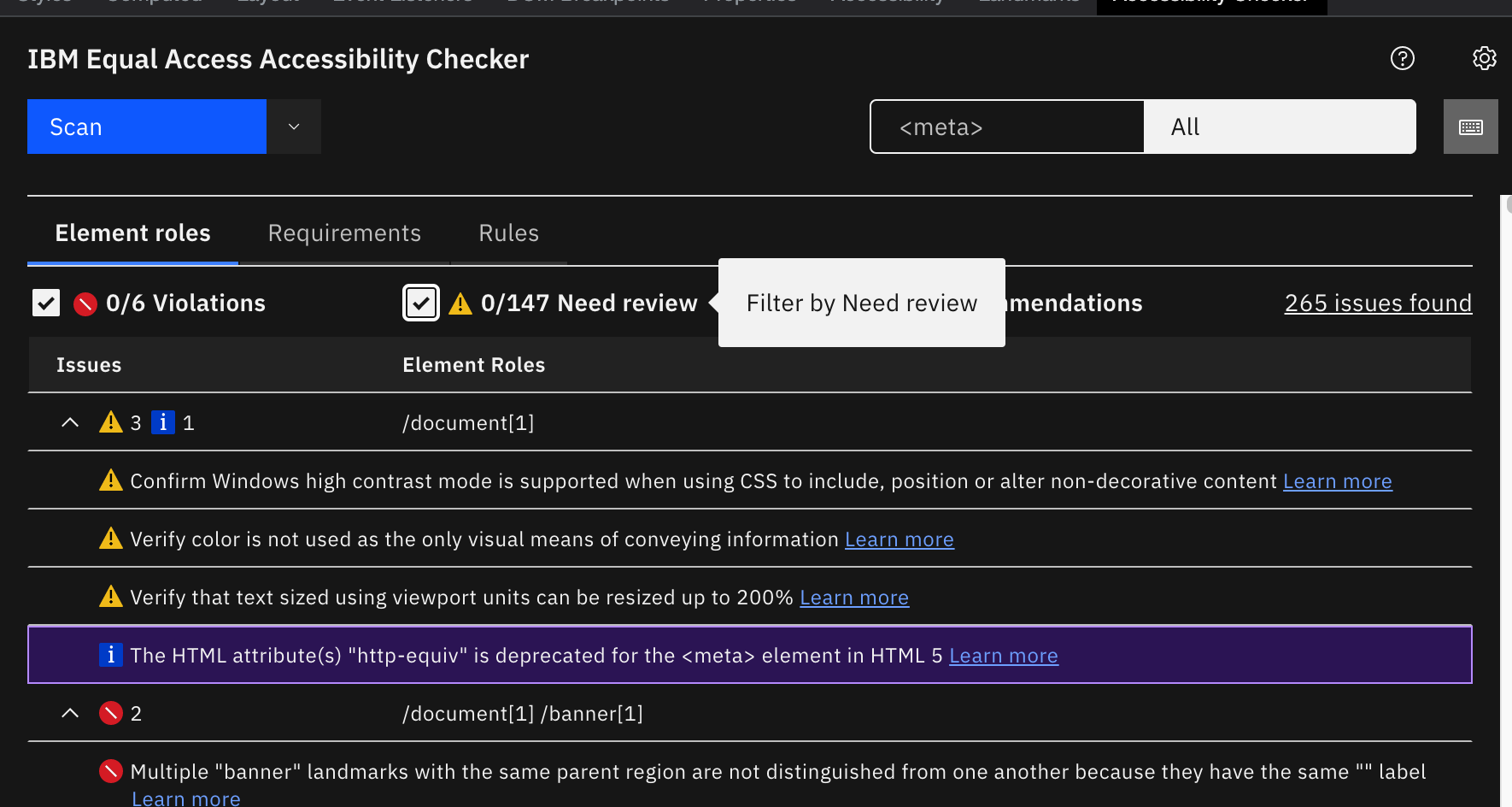 [BUG]: The help text for the hover for violation/need review and recommendations are not comping ...