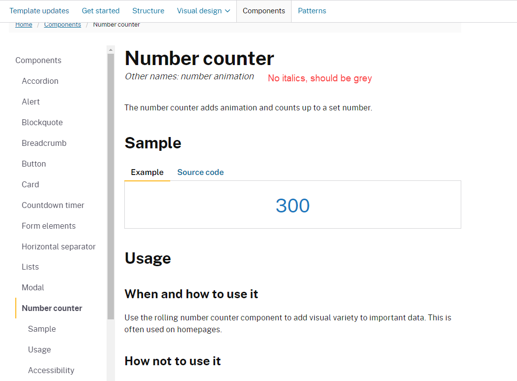 Component content audit [number counter] · Issue #416 · Office-of-Digital-Services/California ...