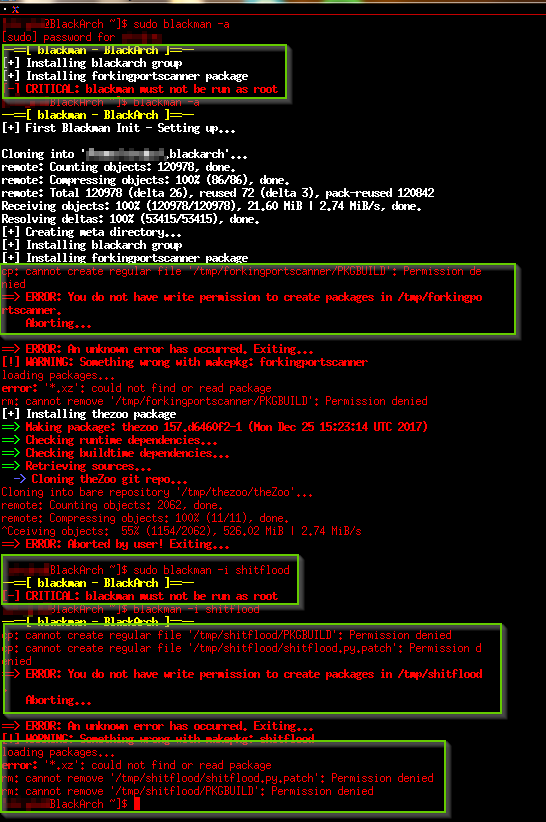Blackman Permission issue · Issue #9 · BlackArch/blackman · GitHub