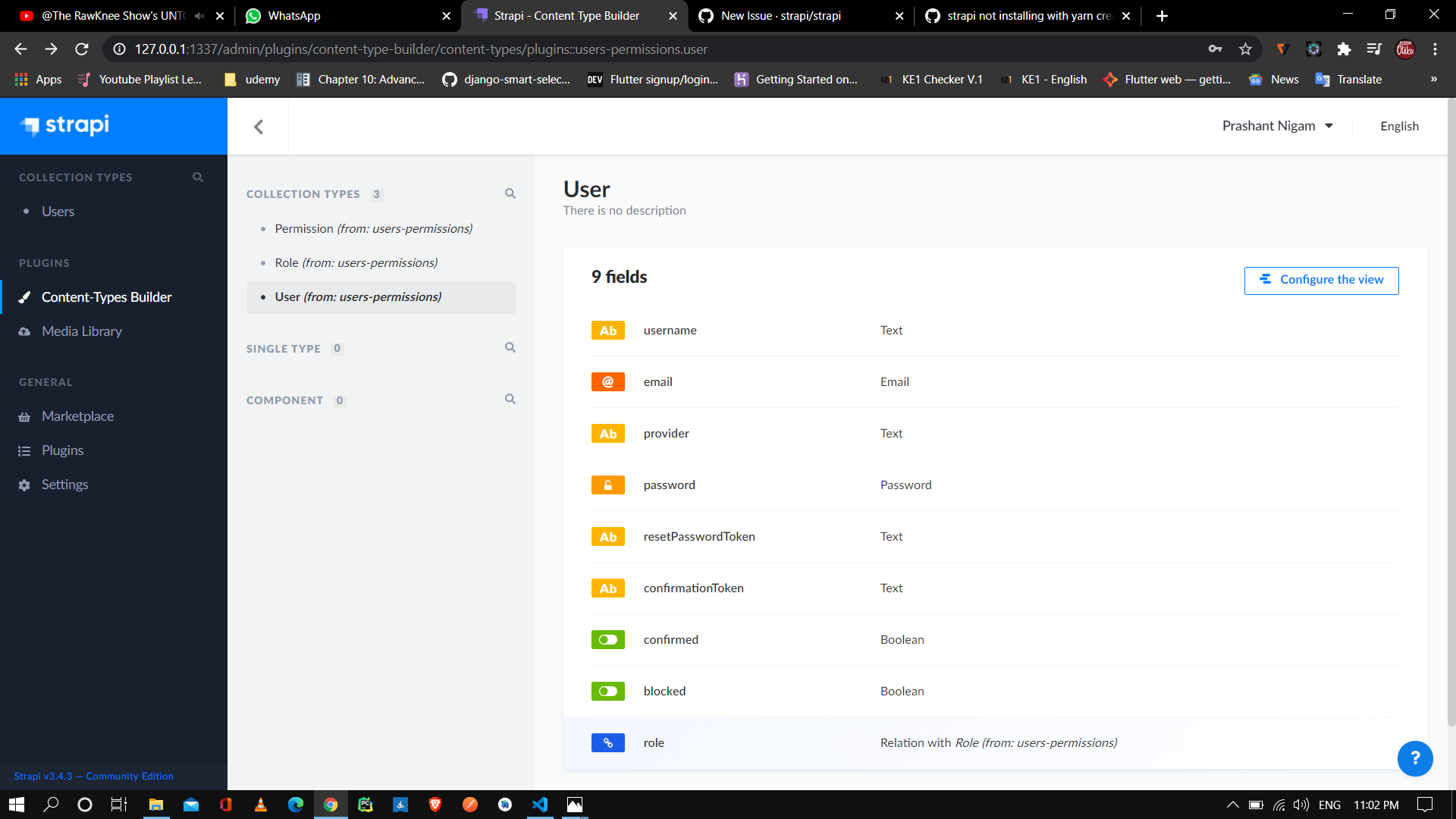 Content Type Builder Buttom Is Not Showing · Issue 9148 · Strapistrapi · Github 