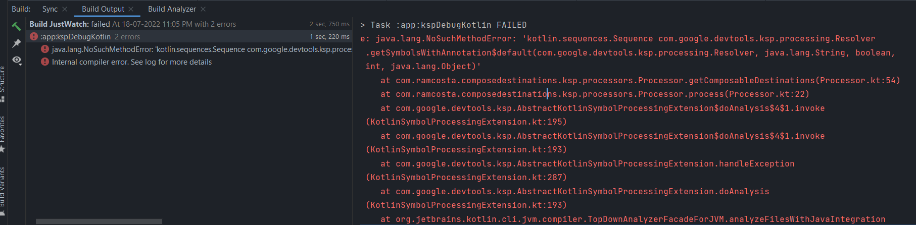 Could not determine the dependencies of task ':app:kspDebugKotlin' in Android project. · Issue ...