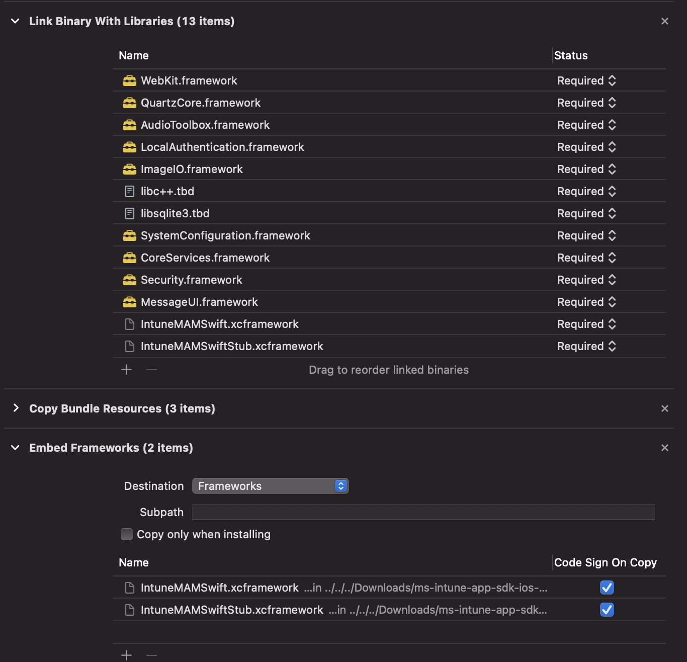 IntuneMAM SDK not compatible with xcode 13 beta4 · Issue #195 · microsoftconnect/ms-intune-app ...