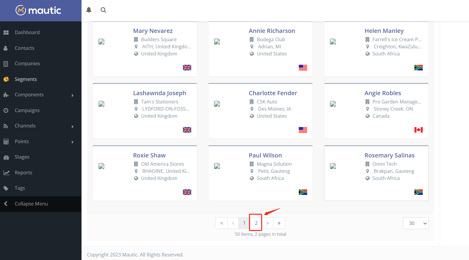 The pagination url is wrong on the contacts tab in a segment or campaign detail page. · Issue ...