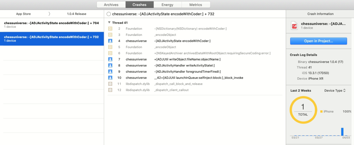 [ADJActivityState encodeWithCoder:] several crashes on iOS · Issue #169 · adjust/unity_sdk · GitHub