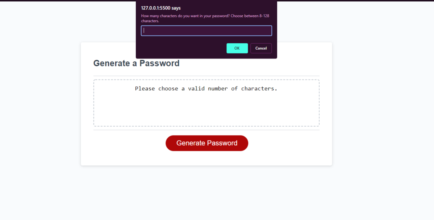 Password Generator Starter Code | generator