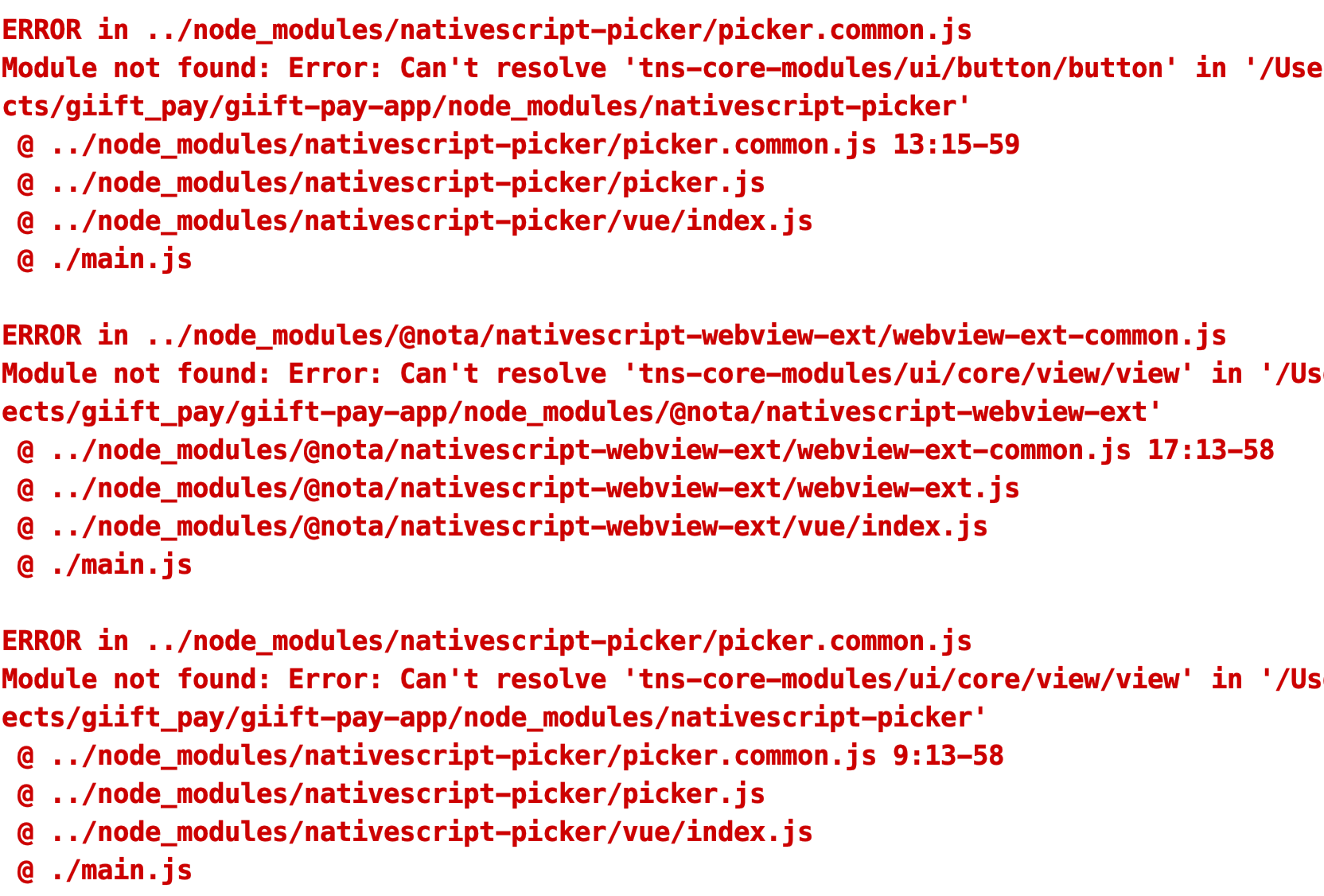 Some plugins I was using doesnt compatible with version 7 cuz they have dependences on tns-core ...