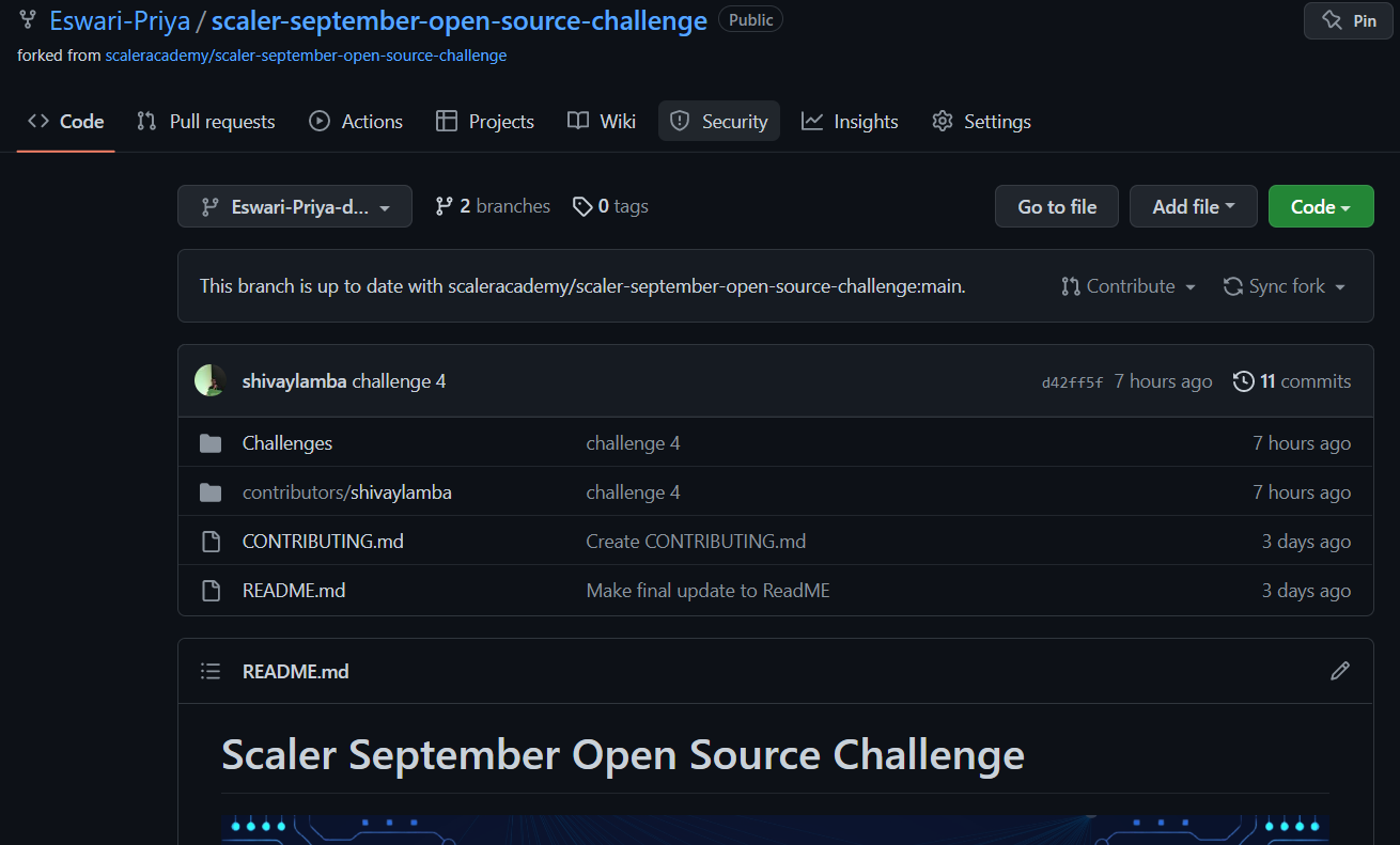 Challenge 1: Eswari Priya · Issue #41 · scaleracademy/scaler-september-open-source-challenge ...