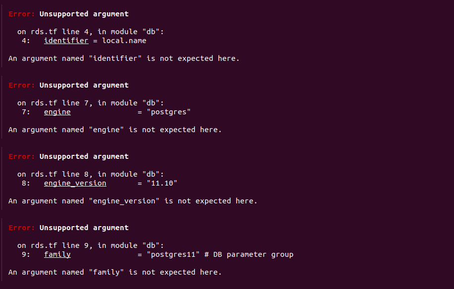 Error Unsupported Argument · Issue 352 · Terraform Aws Modulesterraform Aws Rds · Github 