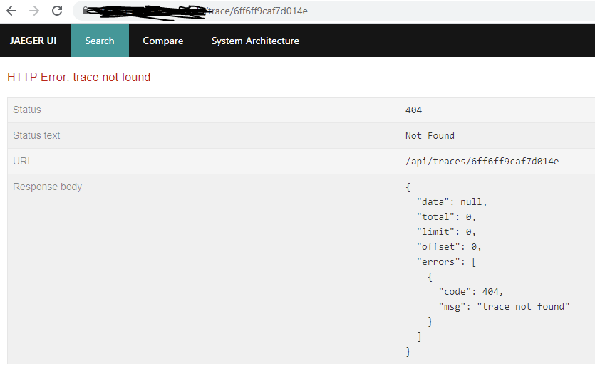 Existing traces can't be searched from the trace id lookup UI · Issue ...