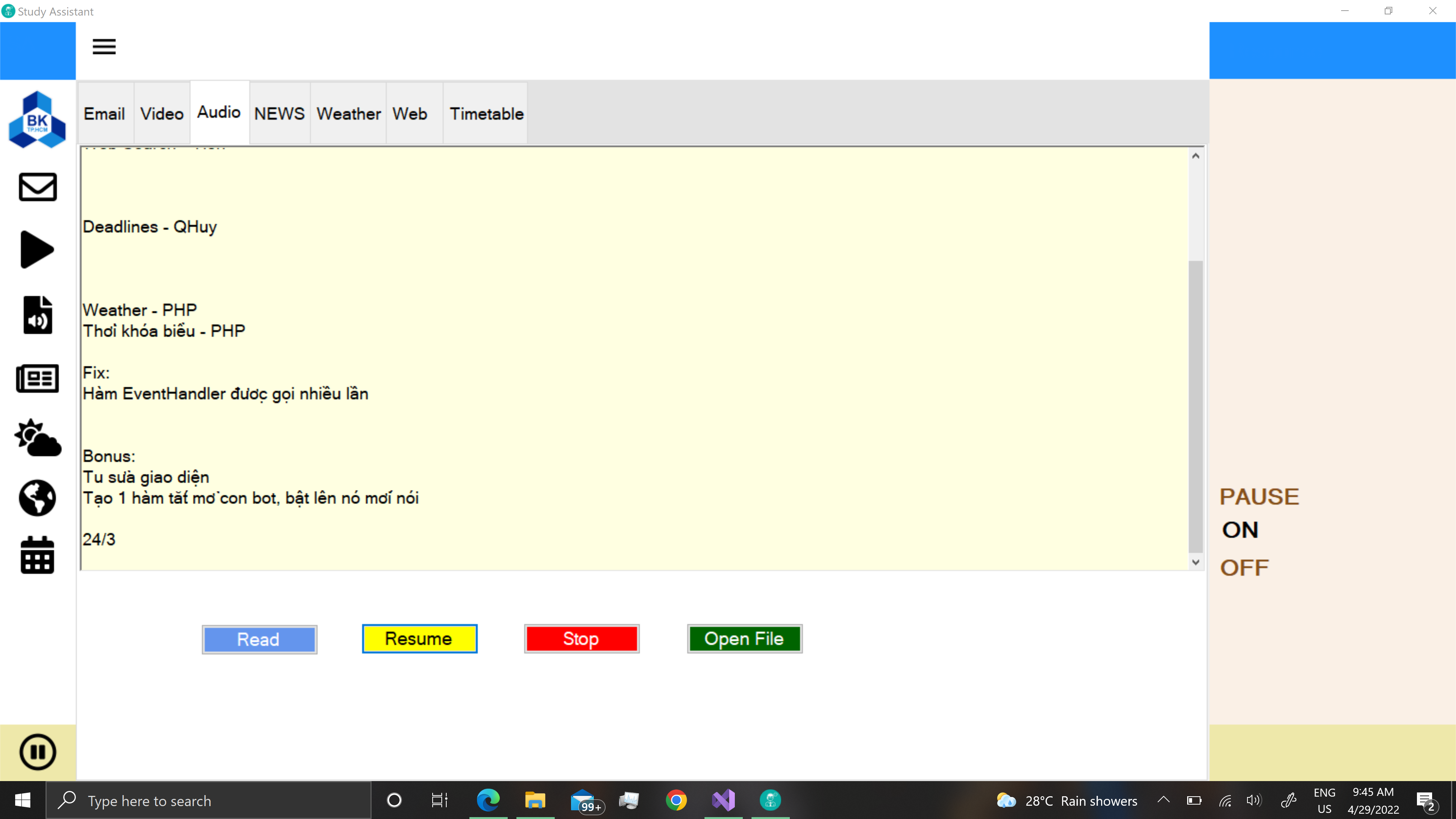 GitHub - huycse31501/Study-Assistant---LTNC---HCMUT: My Advance Programming (CO2039) Course Project