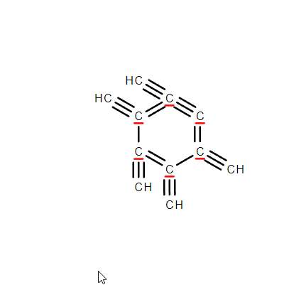 Triple Bond is drawn at the various angles when click on Template and ...