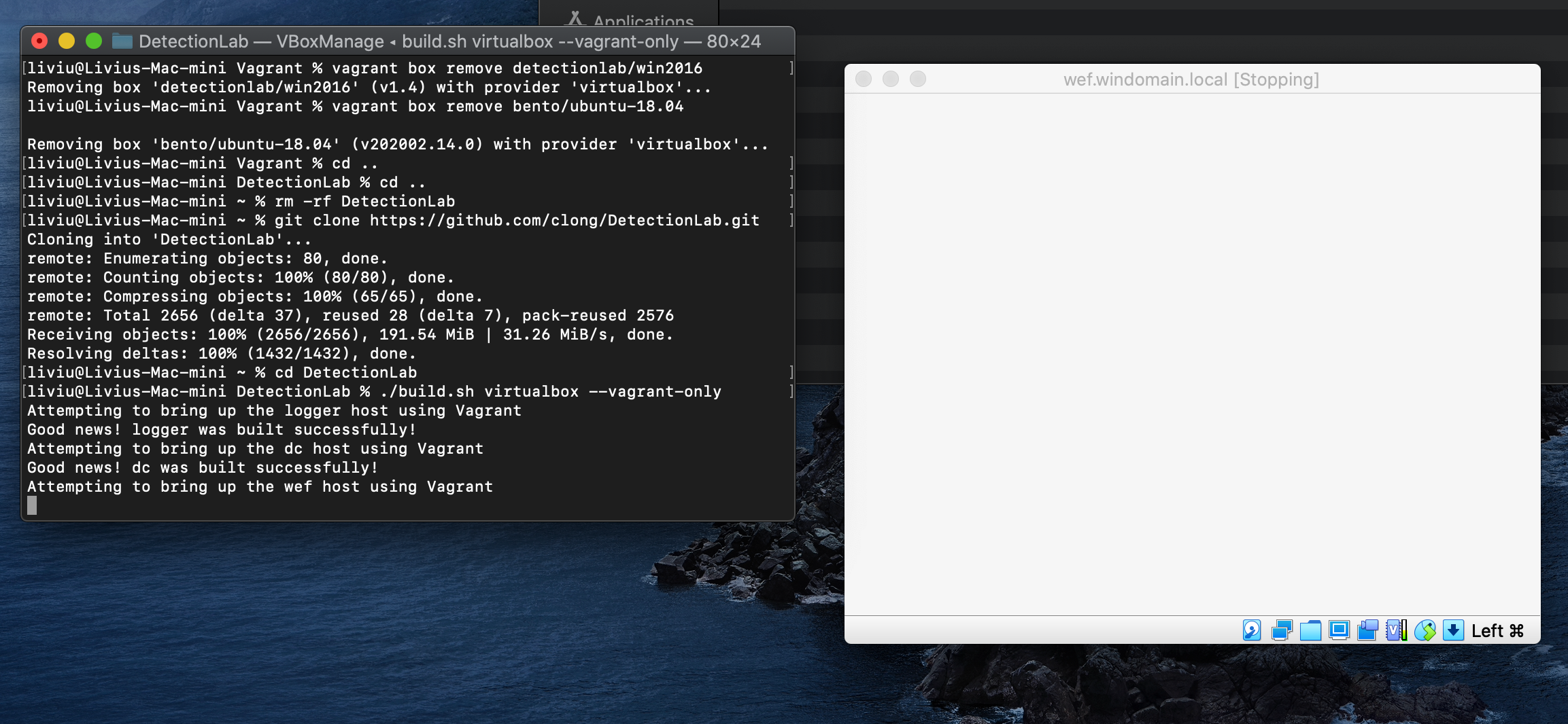Wef provisioning fails with VirtualBox · Issue #400 · clong/DetectionLab · GitHub