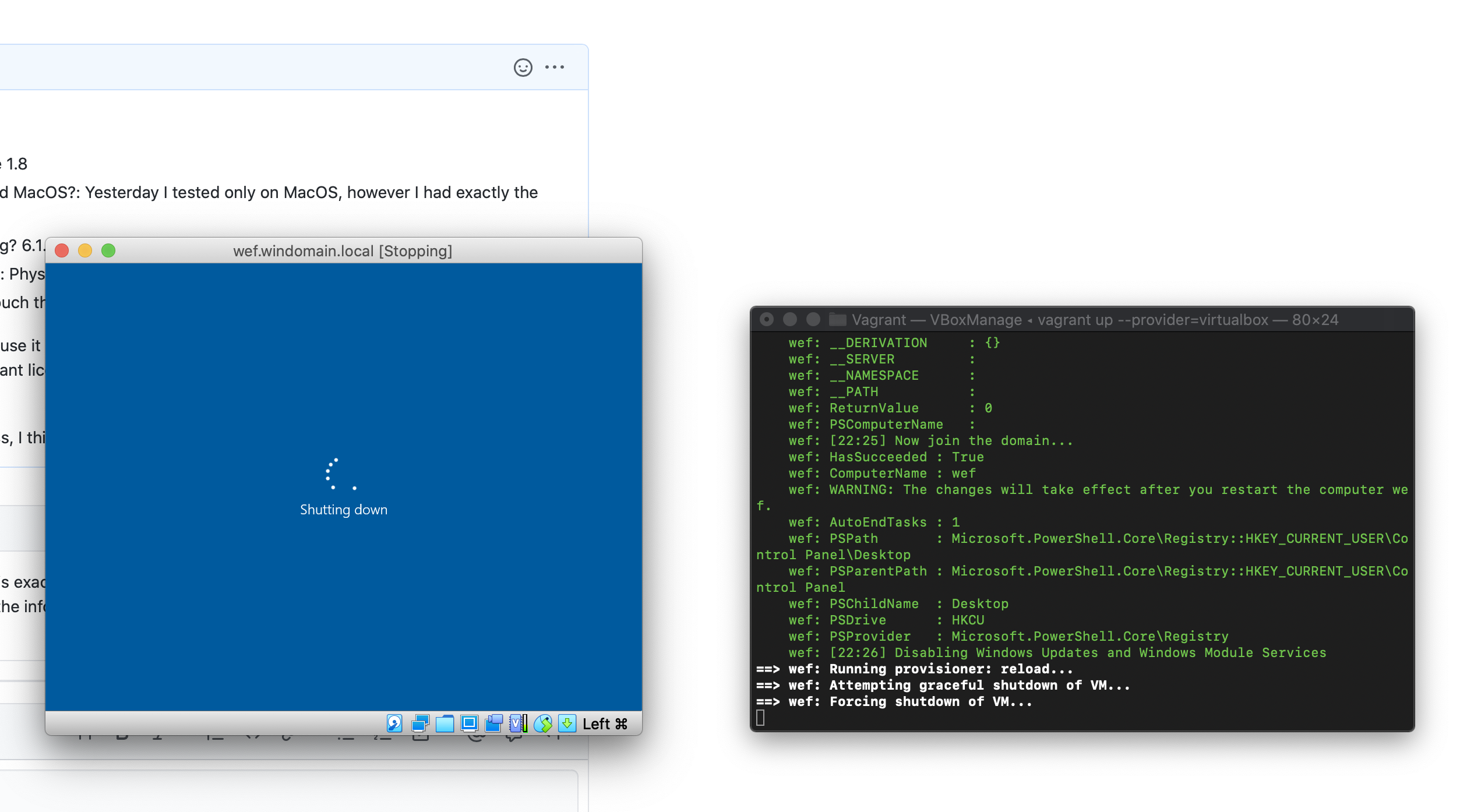 Unable to provision WEF - stalls at "shutting down" · Issue #517 · clong/DetectionLab · GitHub