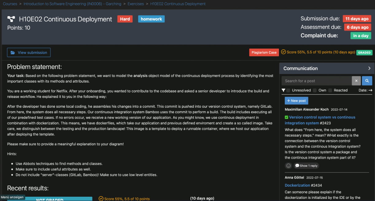 Students can see plagiarism accusations before they are notified · Issue #5517 · ls1intum ...