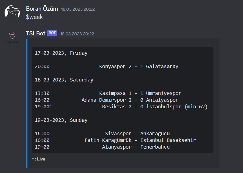 GitHub - boranozum/TSLBot: A discord bot for displaying fixtures ...
