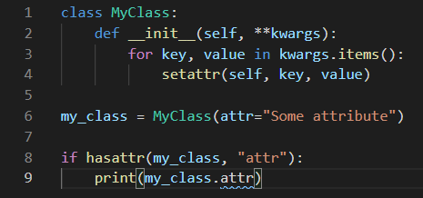 Use hasattr-function to add member of a class variable in the indentation block · Issue #1440 ...