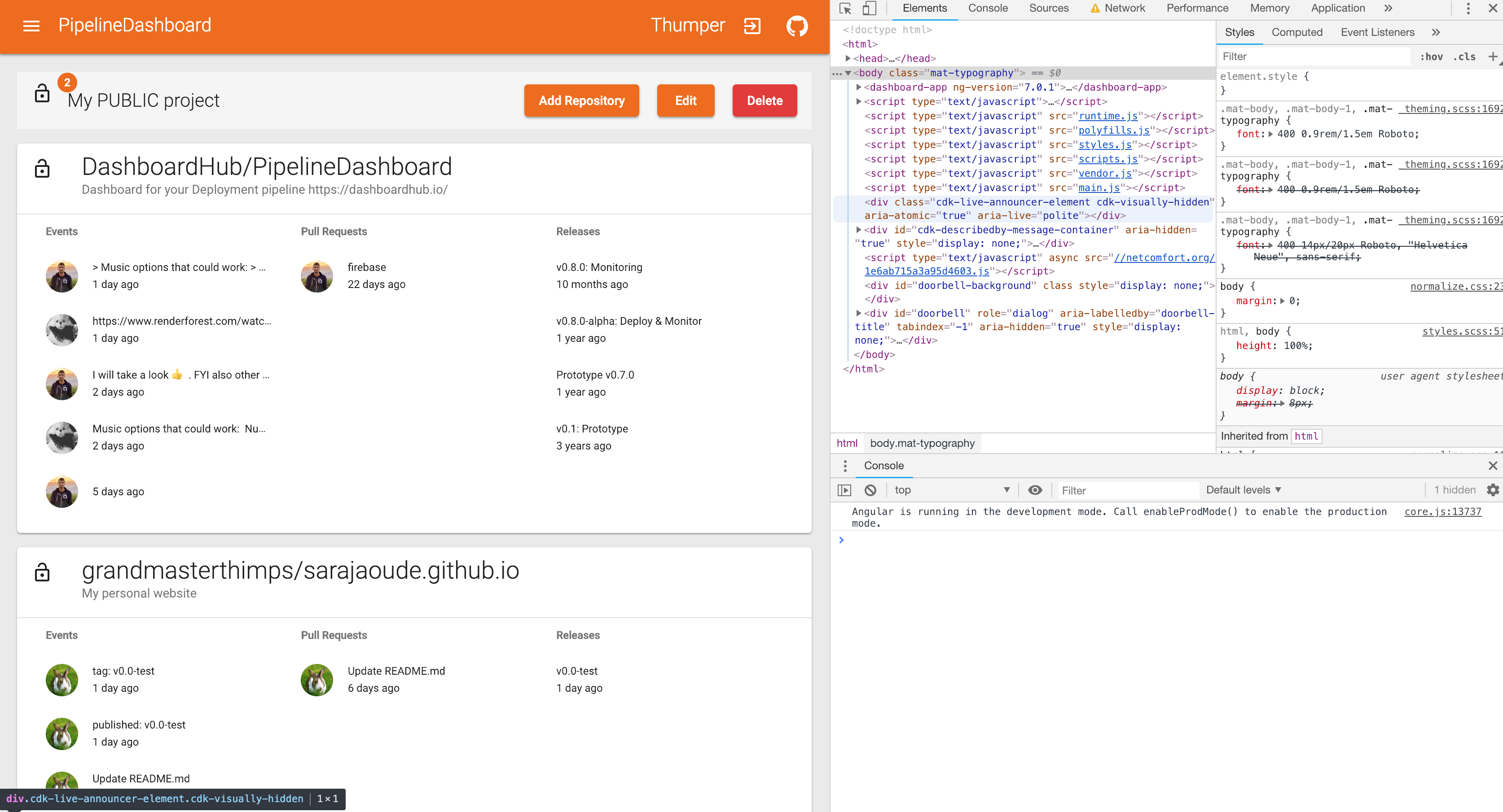 Project repo list, show PR information · Issue #1115 · DashboardHub ...