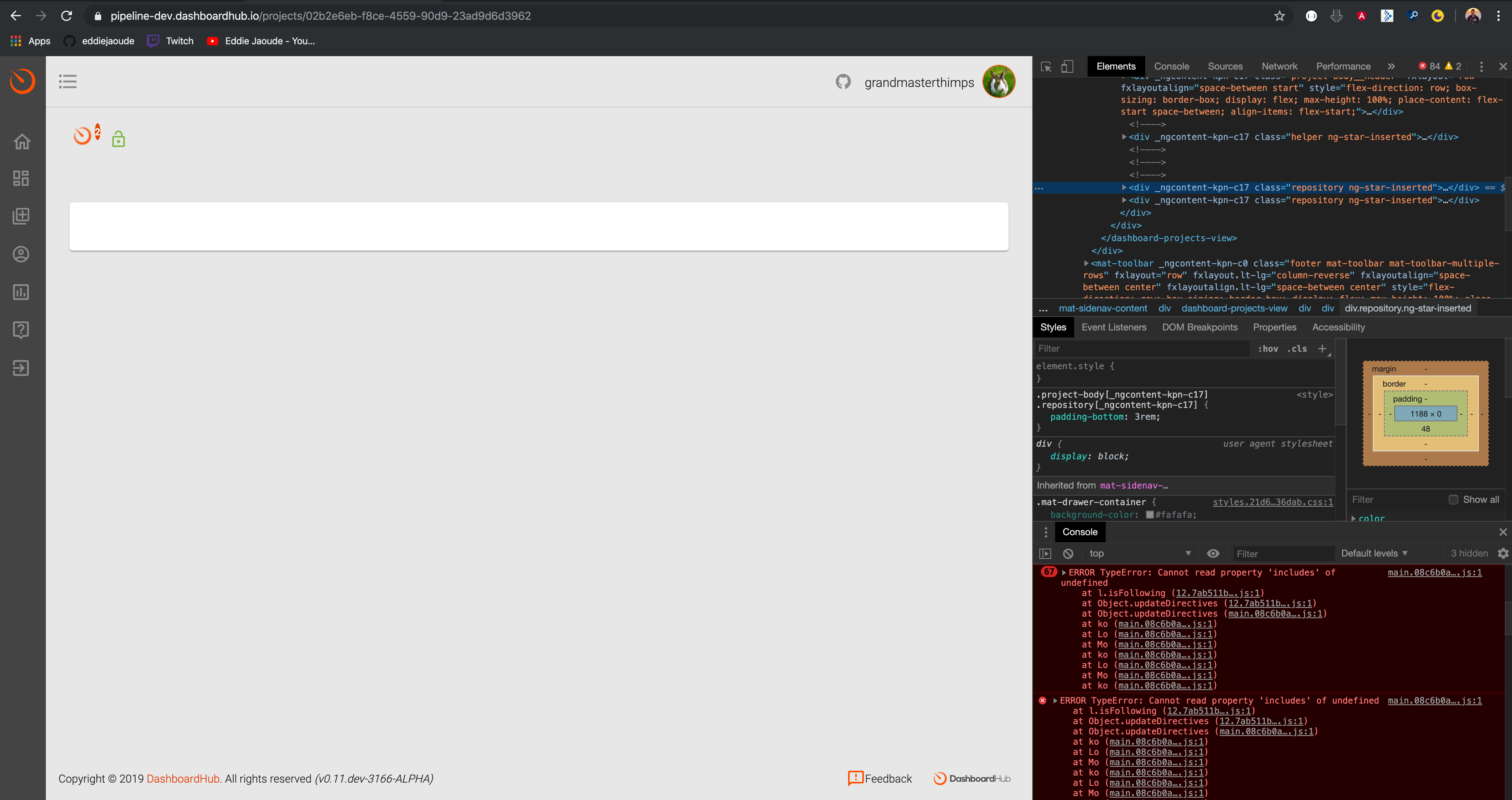When new data not available, app breaks · Issue #1597 · DashboardHub ...