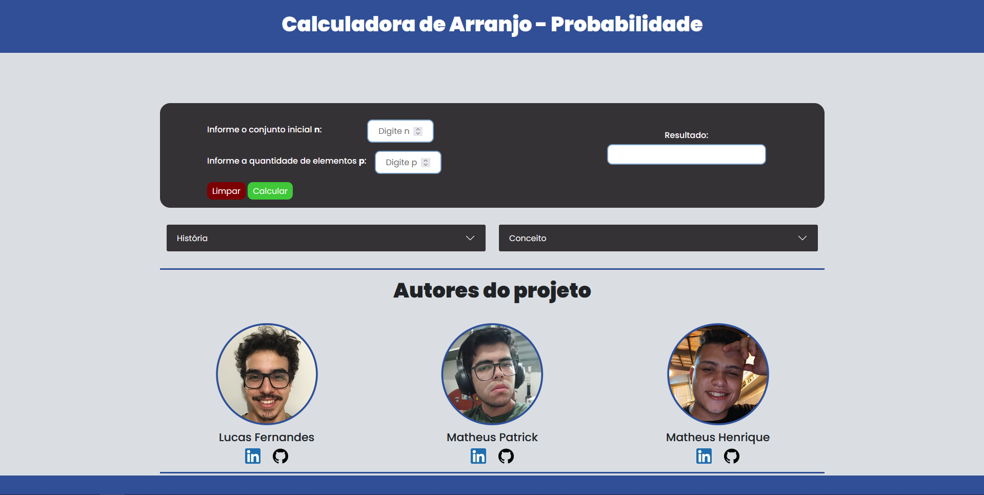 GitHub - LucasFernandesBrazil/Arrangement-Calculator