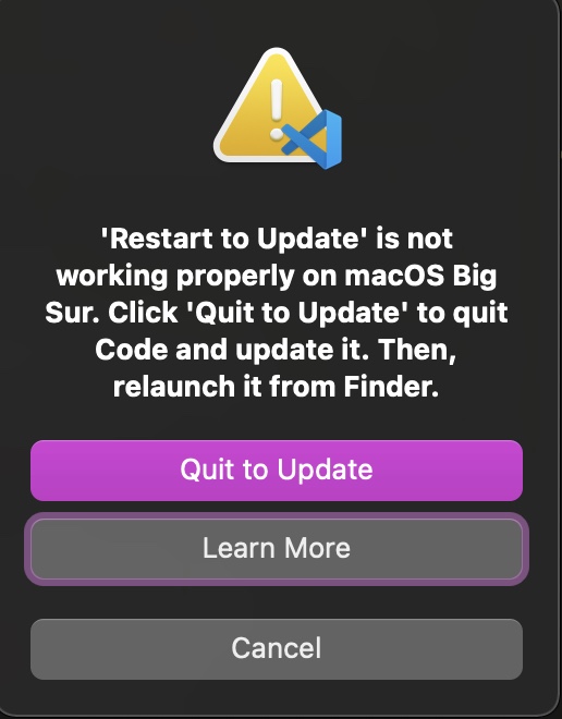 "Restart to Update" does not restart on macOS 11.0.1 (Big Sur) · Issue ...