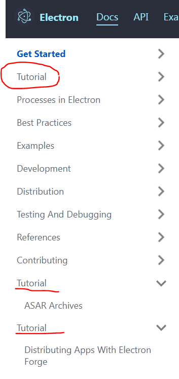 Multiple "Tutorial" (on the same level) entries in the left navigation bar · Issue #265 ...
