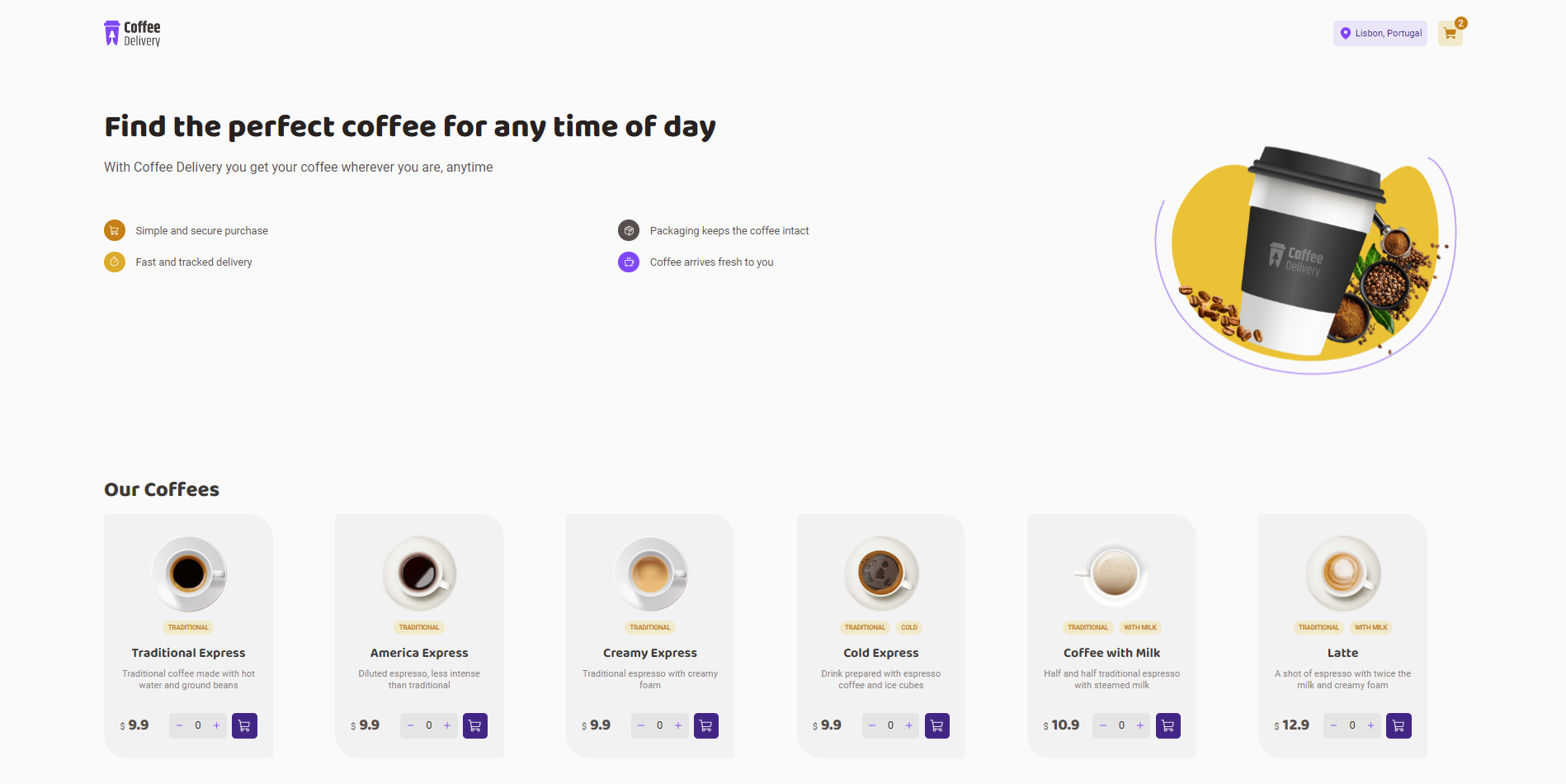 GitHub - devpedrodiass/Coffee-Delivery: ☕ Coffee Shop React | Ignite Course from Rocketseat