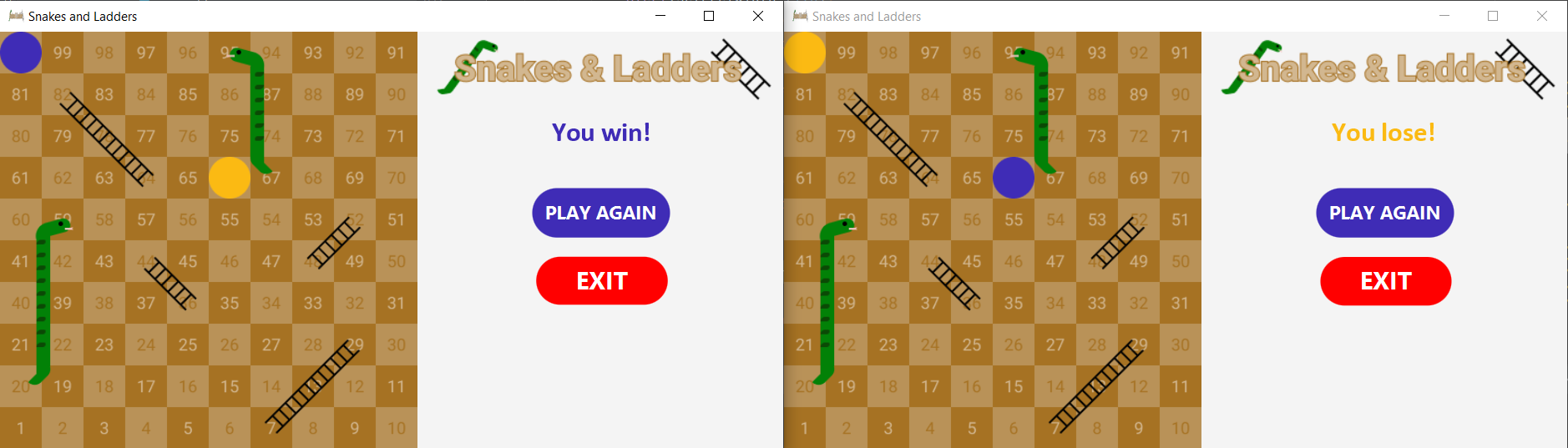 GitHub - justynadudar/SnakesAndLadders