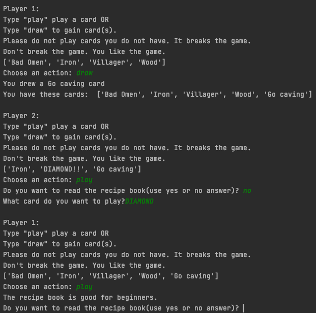 GitHub - victorcai2020/Hissing_Creepers: A text card-game stimulation