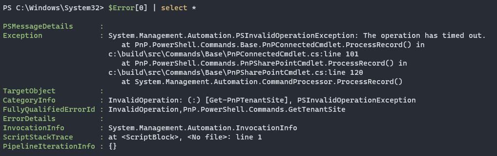 Bug Get Pnptenantsite The Operation Has Timed Out When Using Includeonedrivesites 