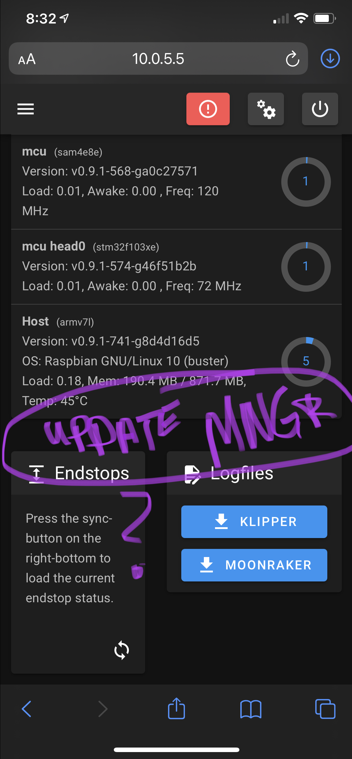 KlipperScreen Update Manager not disabling entire Klipper Update Manager · Issue #243 ...