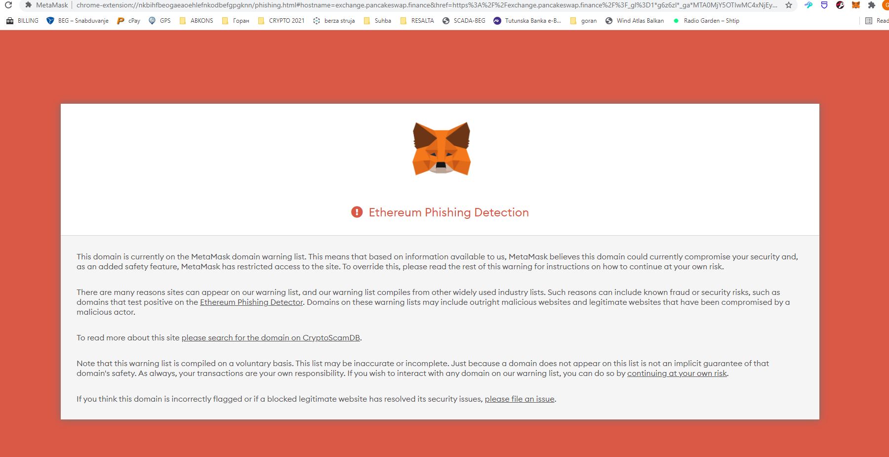 Domein Incorect Bloclked · Issue 4820 · Metamasketh Phishing Detect 
