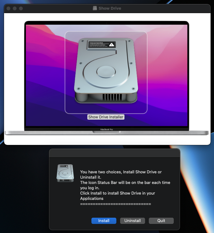 GitHub - chris1111/Show-Drive: MacOS Status menue to showing all drive