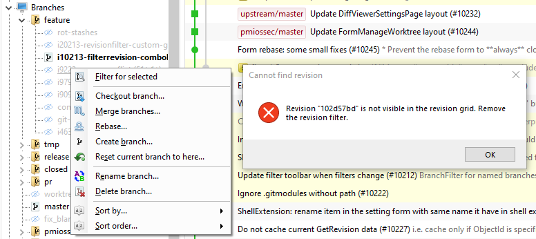 Right click hidden node raises popup · Issue #10250 · gitextensions/gitextensions · GitHub