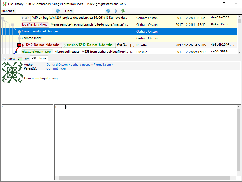 Diff Tab Selected When Ge Starts Up · Issue 4242 · Gitextensions 
