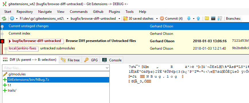 Browse Diff Garbage and exception for untracked files · Issue #4301 · gitextensions ...