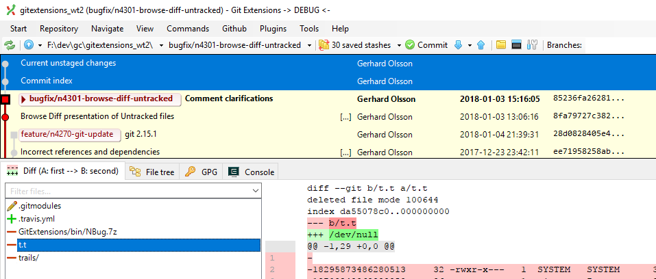 Browse Diff Garbage and exception for untracked files · Issue #4301 · gitextensions ...