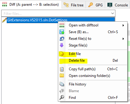 Browse Diff Untracked: Delete and Edit menu items are not enabled by gerhardol · Pull Request ...