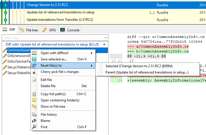 Browse Diff Reset: Multiple parents are not handled · Issue #4387 · gitextensions/gitextensions ...