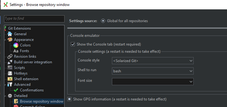 Move console style settings to "Appearance > Console style" panel ...