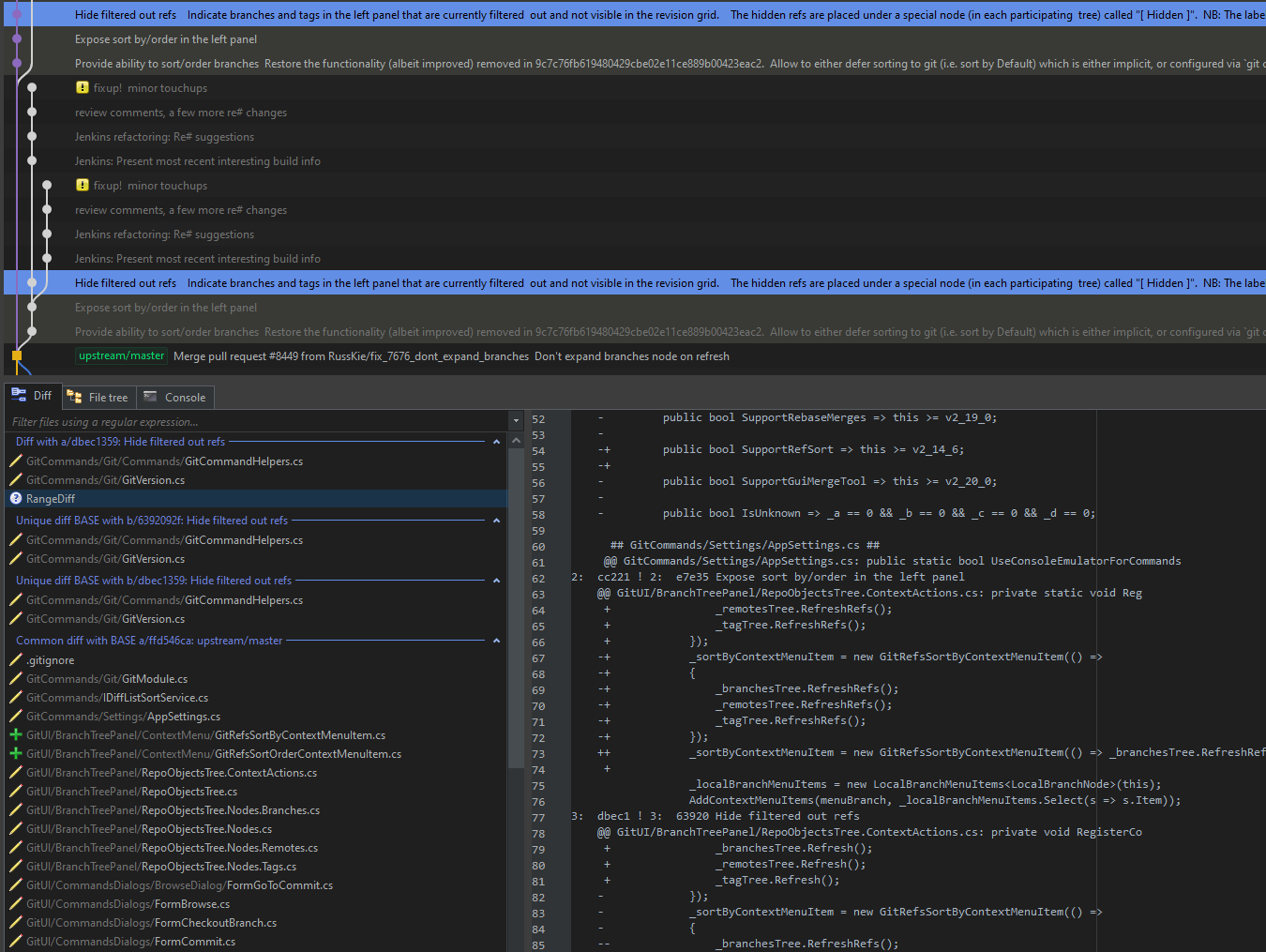 Introduce UI for range-diff command · Issue #8448 · gitextensions/gitextensions · GitHub
