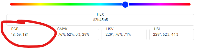 Specify Colors with RGB as copied from a color picker with [0-255 ...