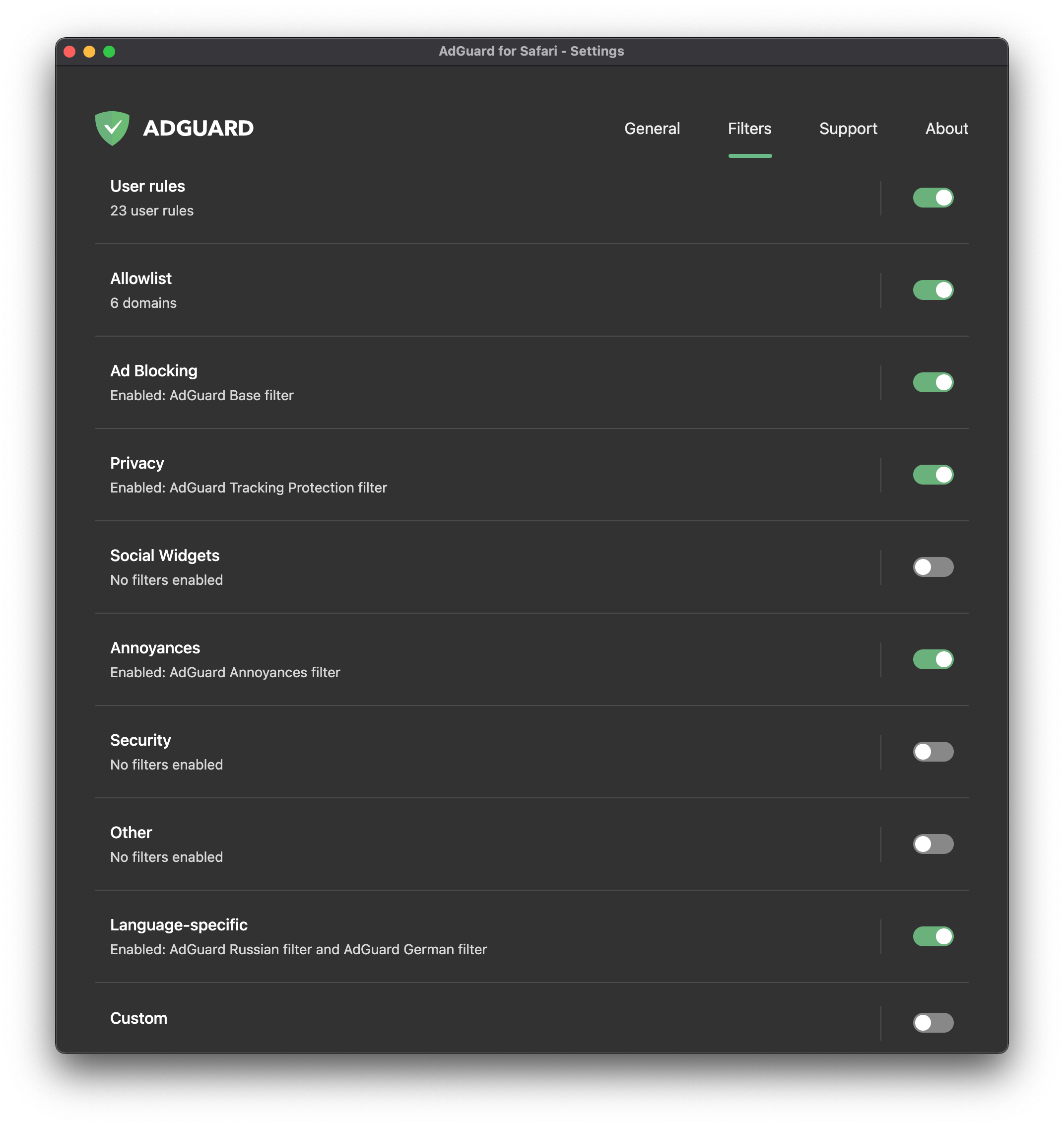 The information displayed in "Content blockers" · Issue #604 · AdguardTeam/AdGuardForSafari · GitHub
