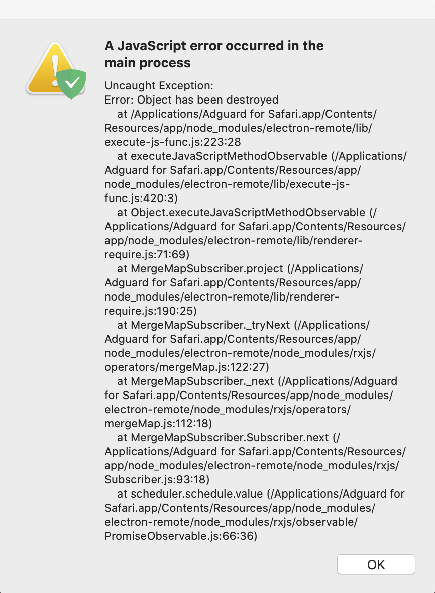 A JavaScript error occurred in the main process · Issue #334 · AdguardTeam/AdGuardForSafari · GitHub