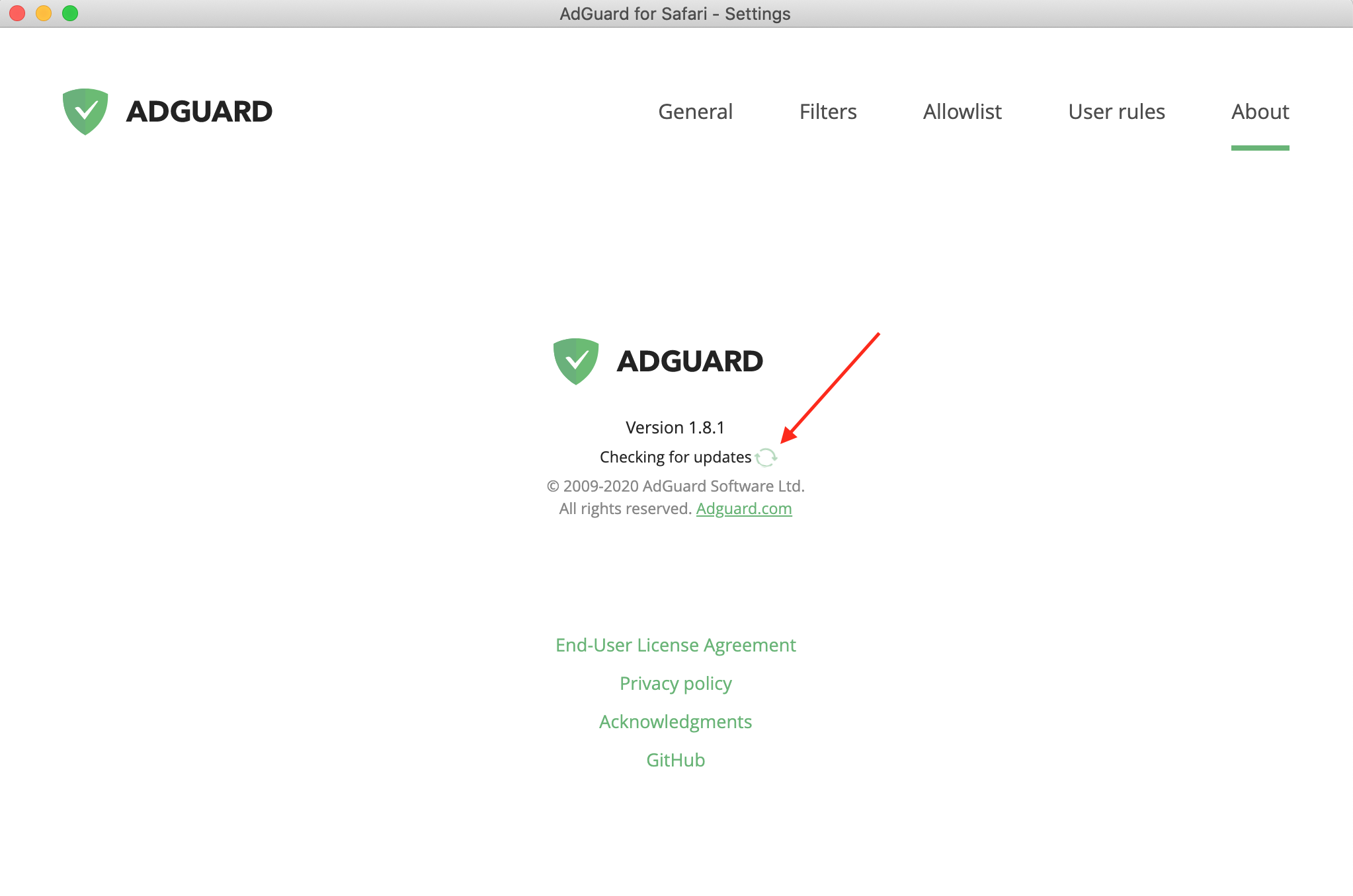 'Check for updates' when switching the mode, goes into constant update ...