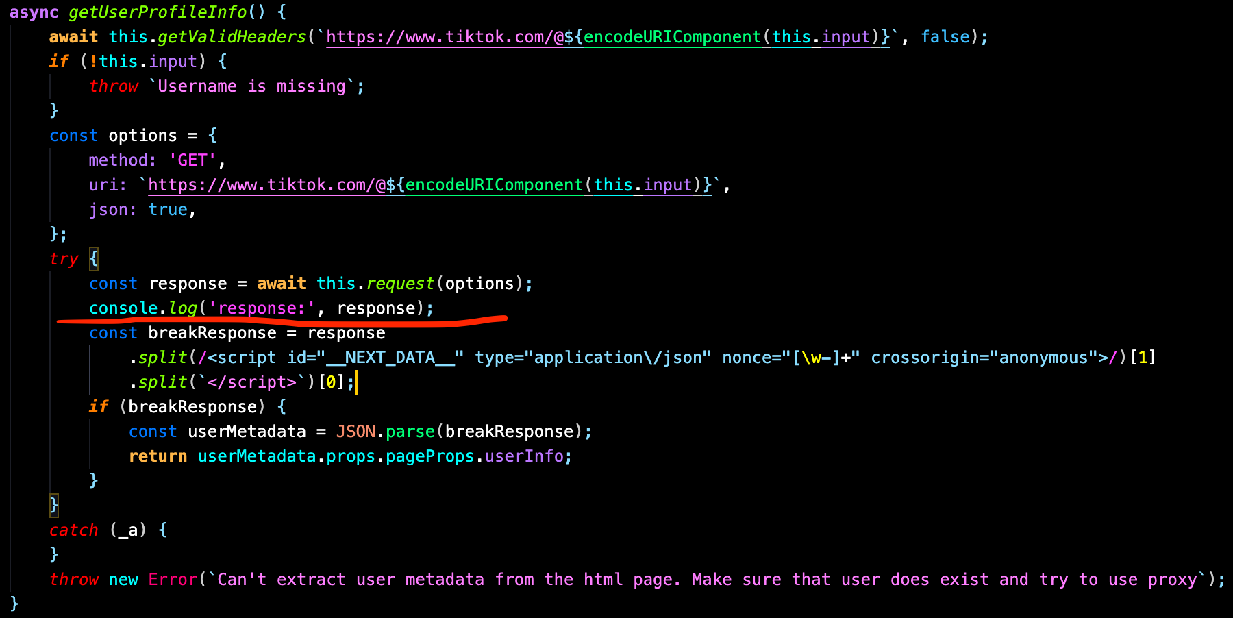 Can't get user profile info · Issue #589 · drawrowfly/tiktok-scraper · GitHub
